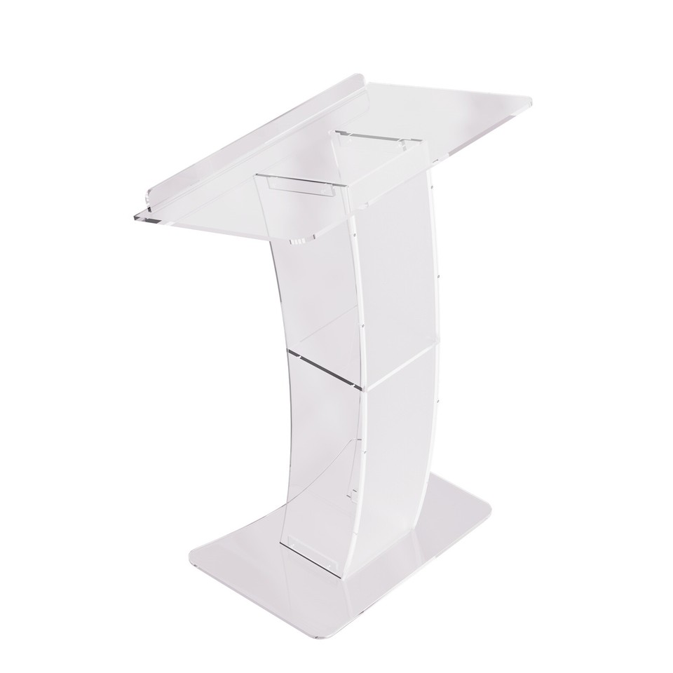 Acrylic Clear Podium Plexiglass Pulpit School Conference Church Curve ...
