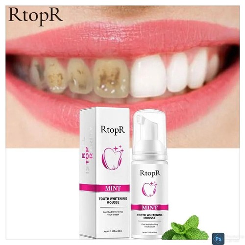 RtopR Teeth Whitening Mousse Toothpaste Remove Plaque Stains Serum Oral ...