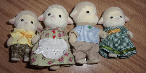 Sylvanian Families Calico Critters Sheep Family vintage 1980's 4 pcs ...