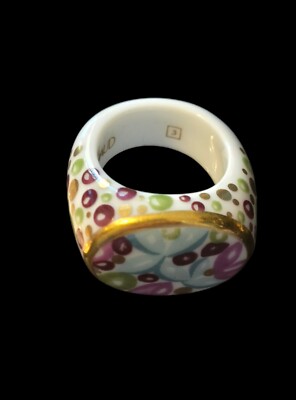 Vintage LIMOGES Bernardaud Porcelain Hand Painted Ring s-6 | eBay