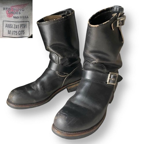 Red Wing 2268 PT91 Engineer Biker Boots Men's Size US9 E Black Leather ...