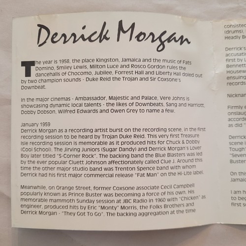 Derrick Morgan 21 Hits Salute Reggae Compact Disc CD | eBay