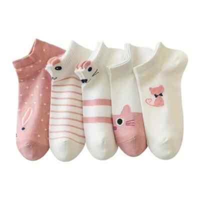 5 Pairs/Pack Ladies Girls Ankle Socks. One Size...See Description ...