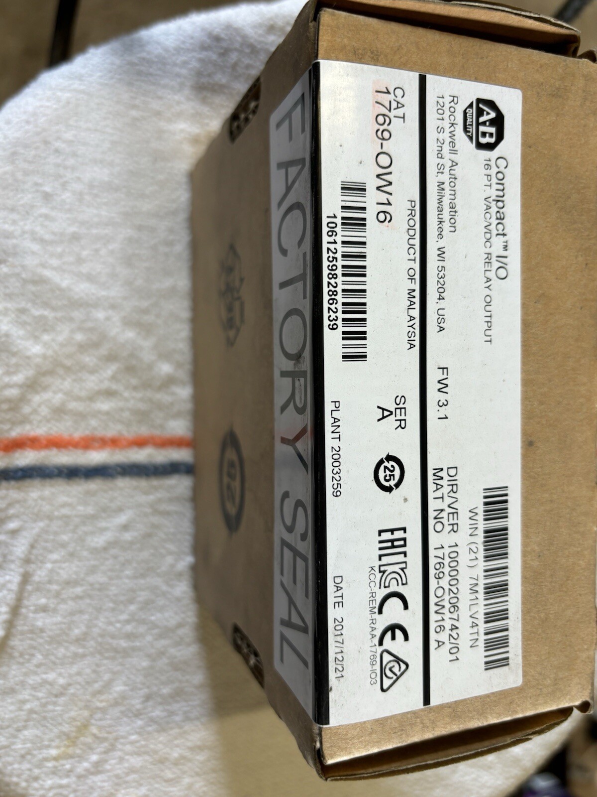 A-B Compact I/O 1769-OW16 Digital Output Module 16 PT. VAC/VDC RELAY ...