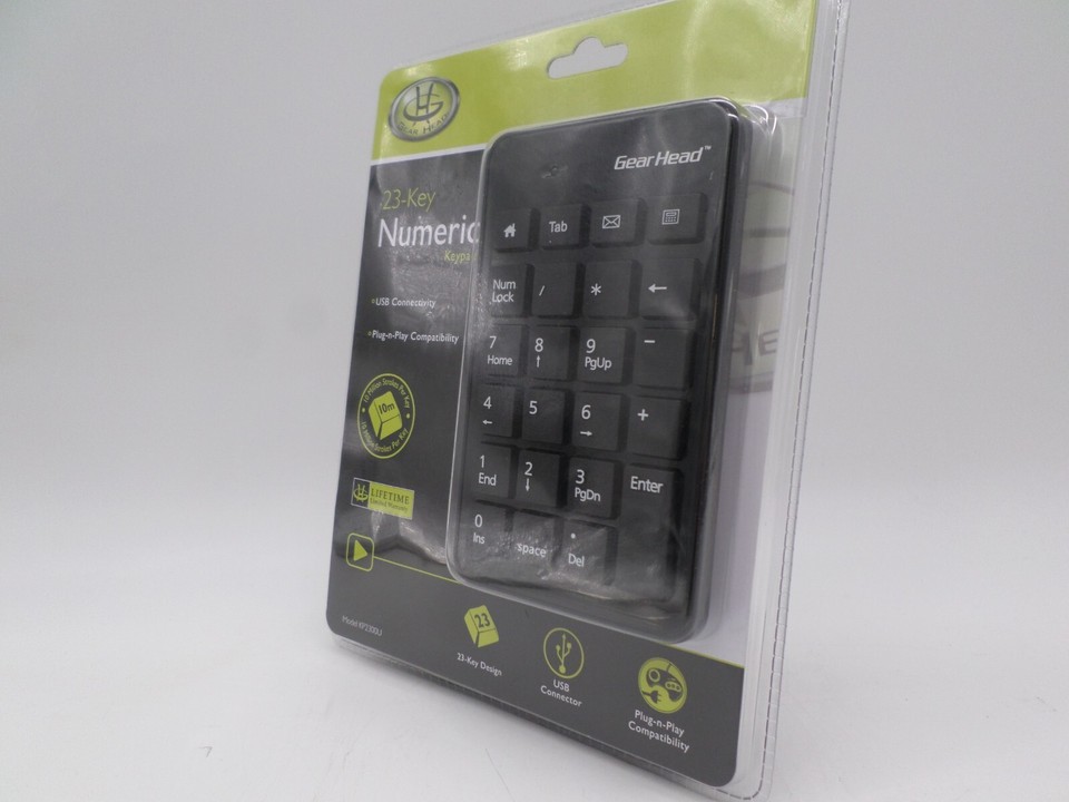 Gear Head 23-Key Black USB Numeric Keypad KP2300U Windows 11, 10 ...