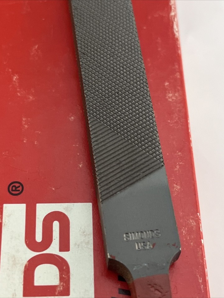 Vintage Simonds 8” Pillar Bastard File Red Tang Made in USA Safe Edge ...