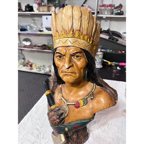 King Of Dayton Native American Indian Bust Statue Figurine Feather ...