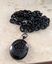 Victorian Whitby Jet Mourning Locket Photo Hair & Black Link Chain ...