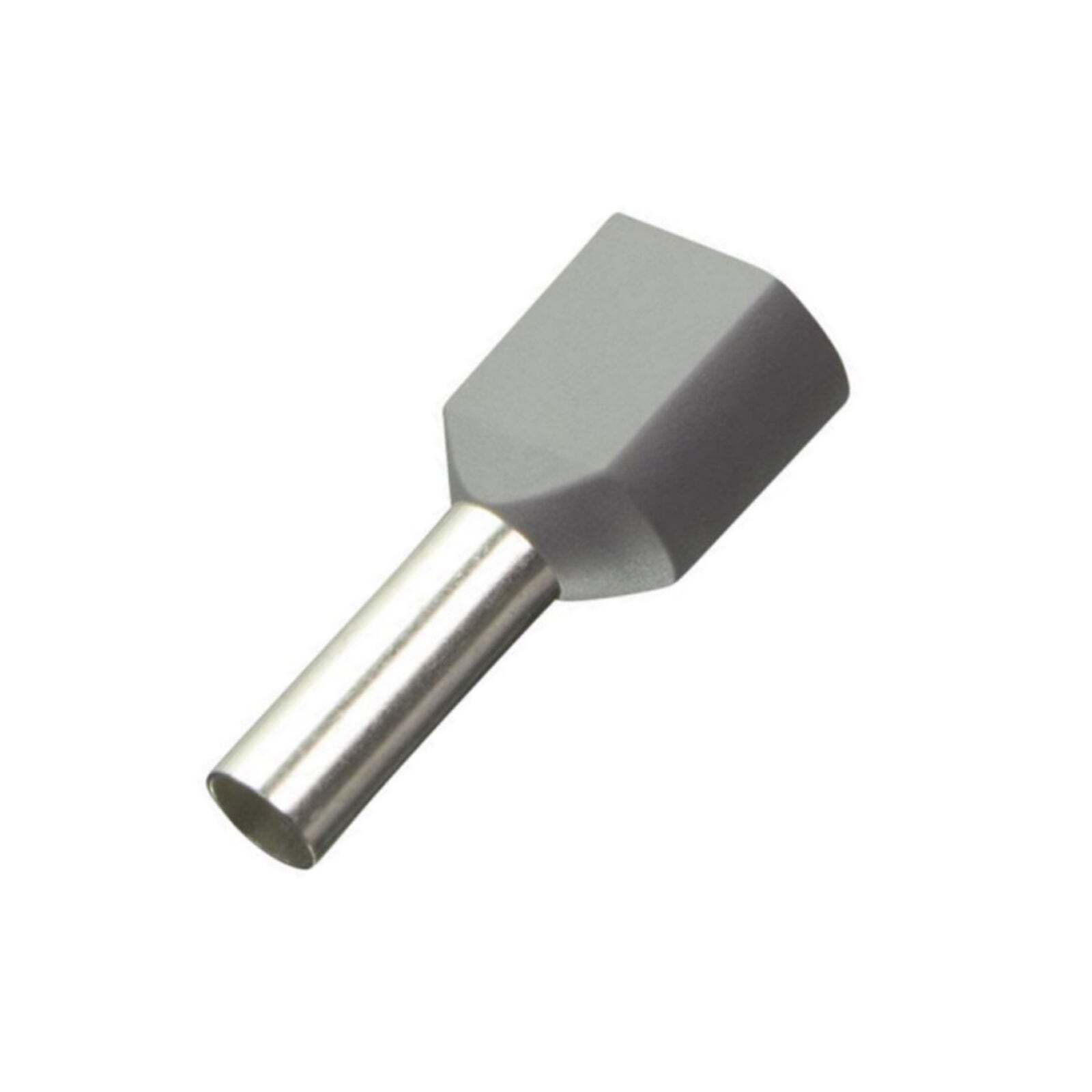 CABAC Terminal Bootlace Twin Wire 2 x 0.75 mm² Gray BLPT075 Pack of 100 ...