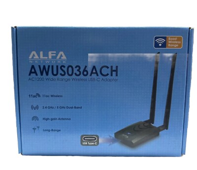 Alfa AWUS036ACH USB-C 802.11ac AC1200 867 Mbps dual band Wi-Fi USB ...