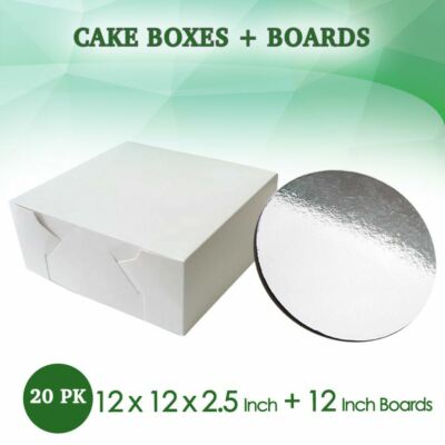 CAKE BOXES 12x12x2.5-10Pk+10Pk Cake Board 12" RD Decoration Cardboard ...
