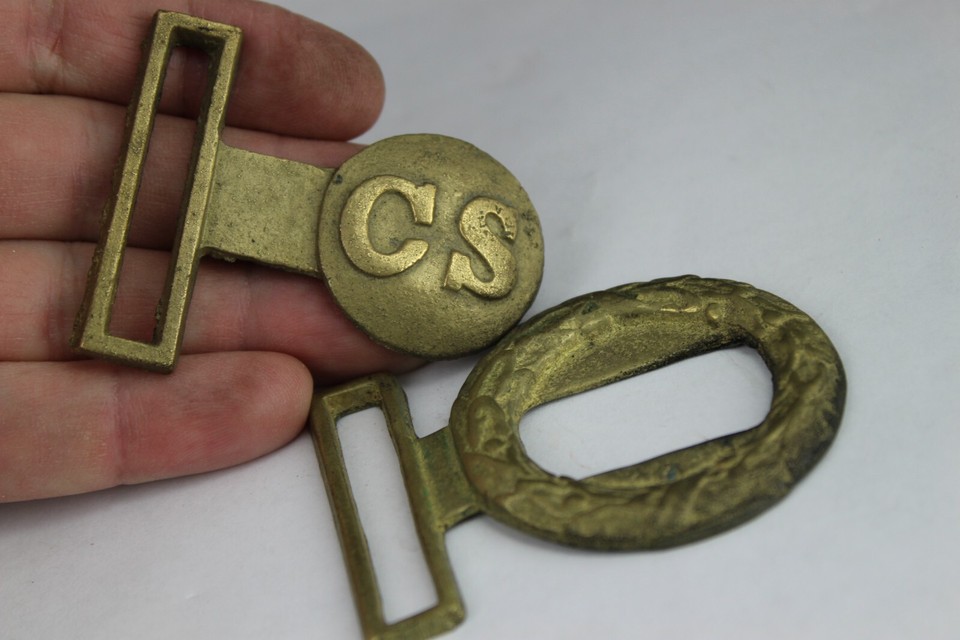 CS Two Piece Belt Buckle - Confederate Civil War - vintage reproduction ...