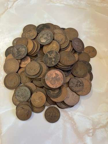 Job Lot Of Old GB 1d & 2d COINS QV to QEII Unsorted 1 kg As Found (382 ...