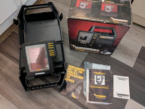 Humminbird TCR ID-1 Portable Fish Finder WORKS w Transducer Case DEPTH ...