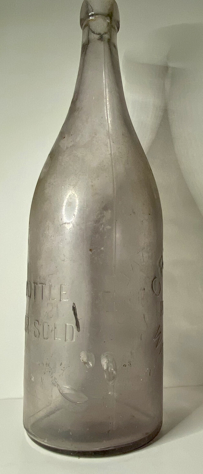 Antique 1800’s Glass Bottle 1/2 Gallon Pittsburgh Pa NO H Crystal Water ...