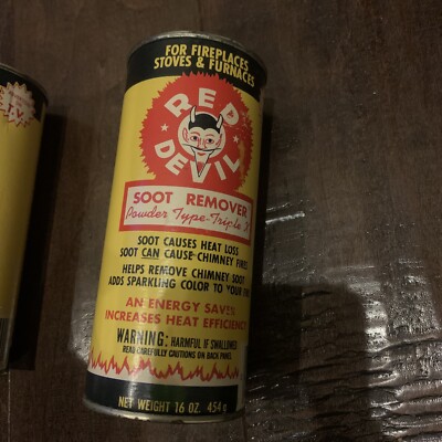 Vintage Red Devil Graphic Fireplace Furnace Soot Remover 16oz Tin Can ...