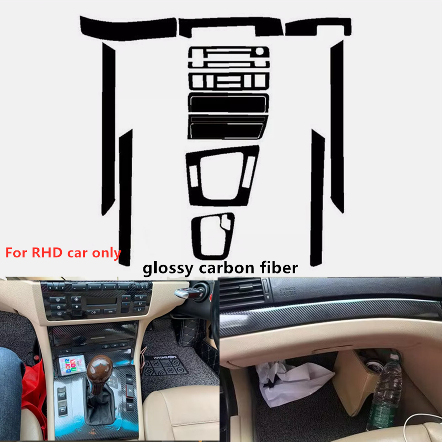 RHD 5D Carbon Fiber Car Interior Decals Trim For BMW-3 Series E46 1998 ...