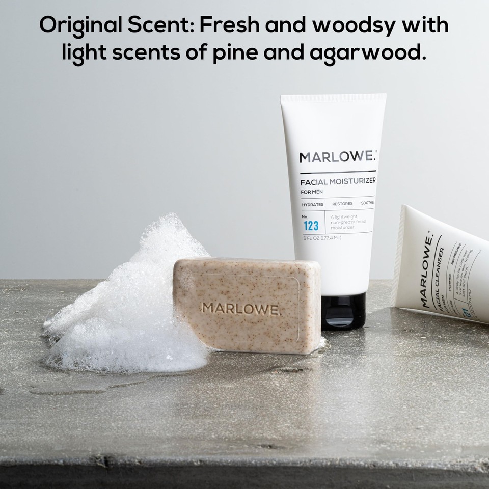 MARLOWE. No. 102 Men's Body Scrub Soap 7 oz Fresh Original Woodsy Scent ...