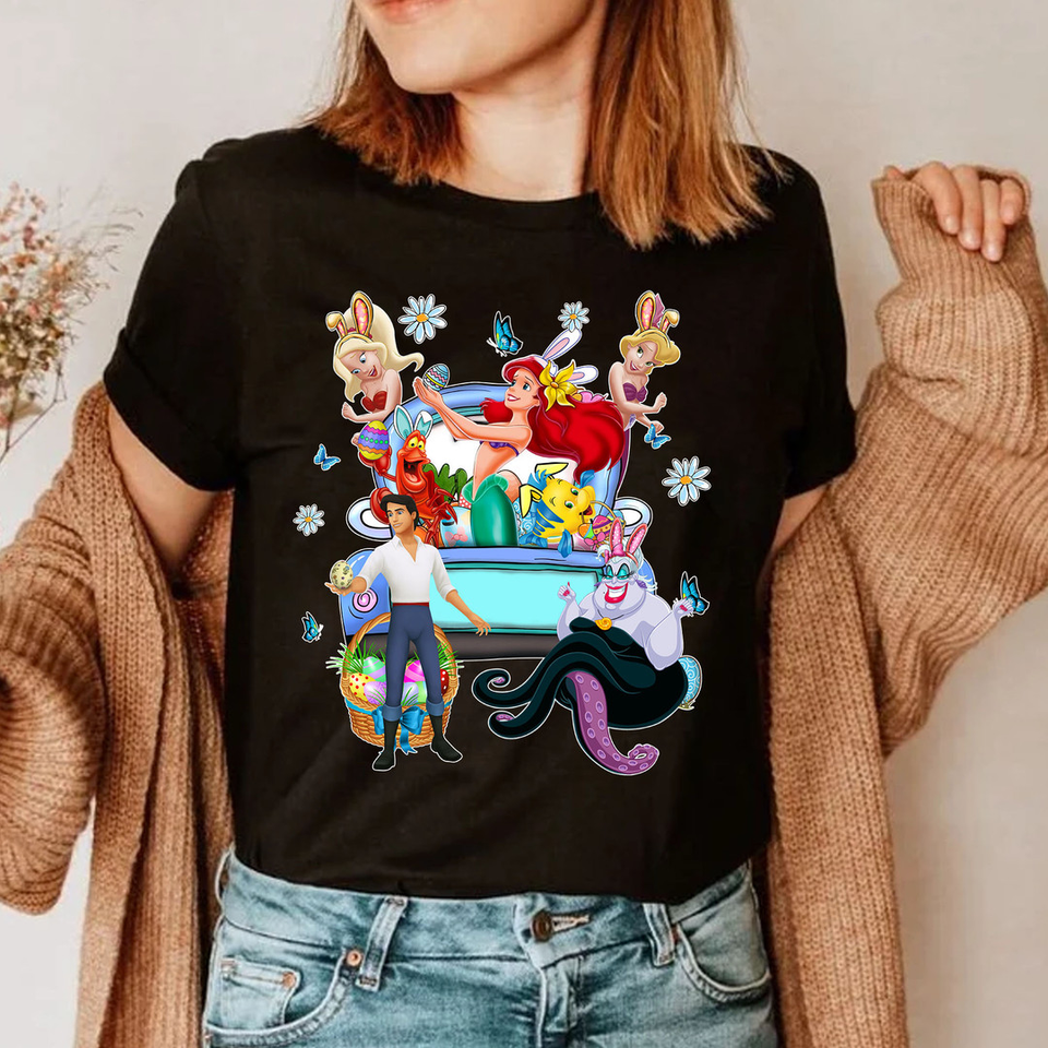The Little Mermaid Ariel Happy Easter Day Bunny Costume Tshirt Women | eBay