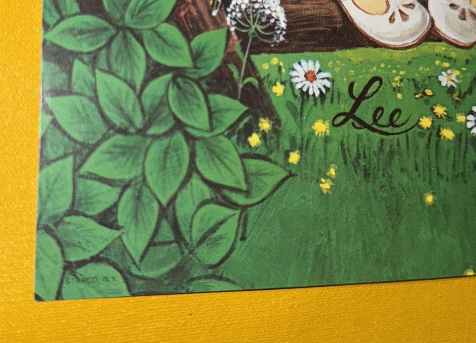 Vintage Lee Keane Big Eye Art Boy & Girl Summer 12” X 9” Stapco Litho ...