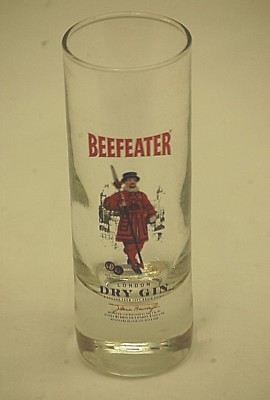 Advertising Ad Beefeater Dry Gin Shot Glass Tall Shooter Travel Barware ...