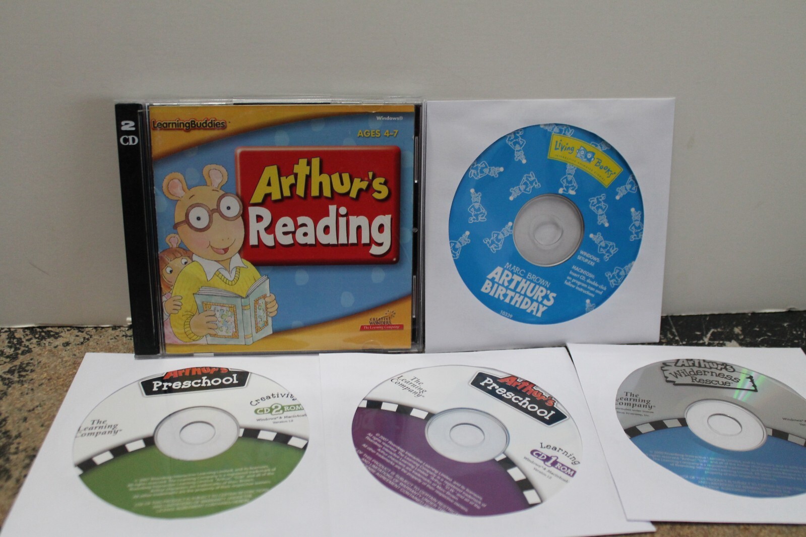 4 Arthur CD-Roms--Reading; Wilderness Rescue; Preschool 1 & 2; Arthur's ...