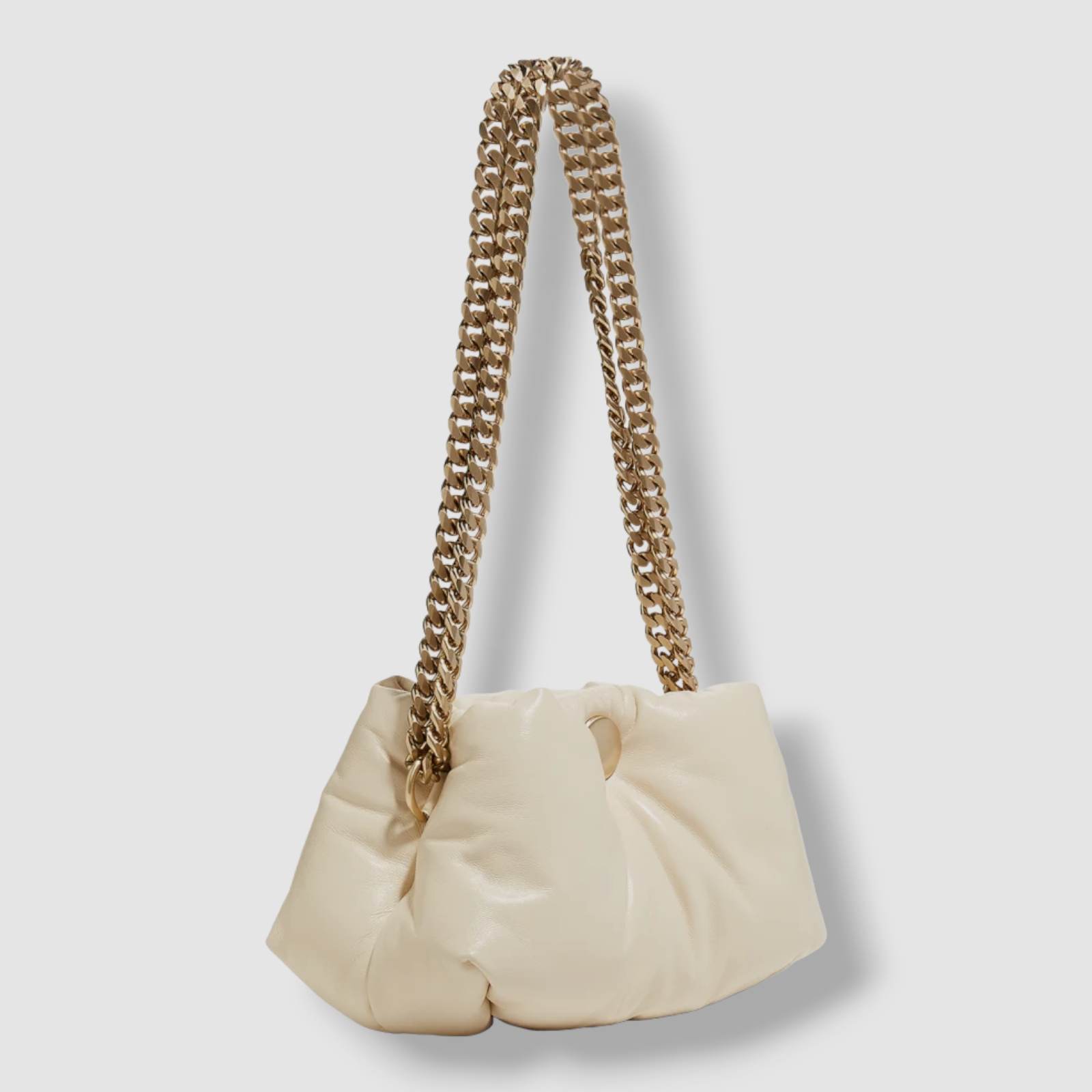 $1698 Proenza Schouler Women's Beige Leather Small Puffy Chain Shoulder ...