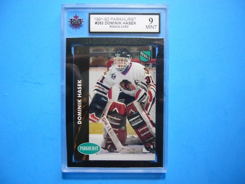1991/92 PARKHURST NHL HOCKEY CARD #263 DOMINIK HASEK ROOKIE KSA 9 MINT ...