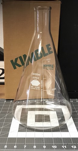 Kimble Kimax No.26500 Glass Graduated Filtering Flasks 4000ml (LLE04C ...