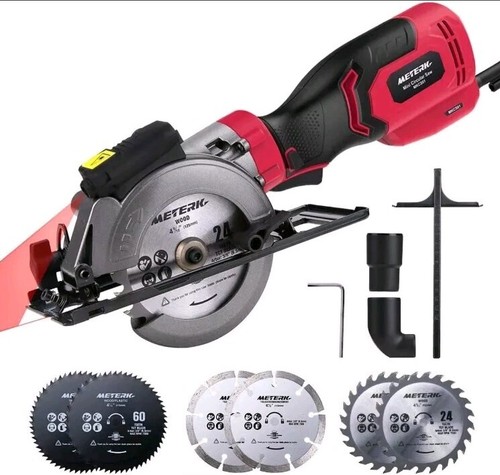 Meterk Mini Circular Saw With Laser Guide & 6 Blades | eBay