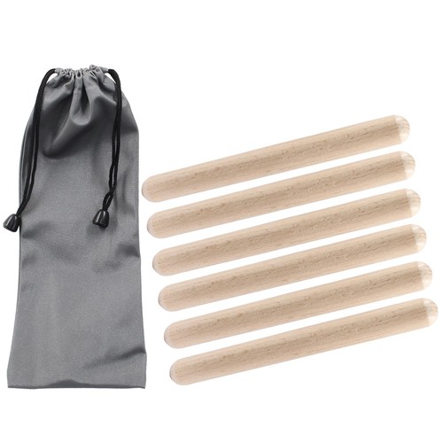 6 Pack 8 Inch Rhythm Sticks Wood Claves Natural Hardwood Sticks Musical ...
