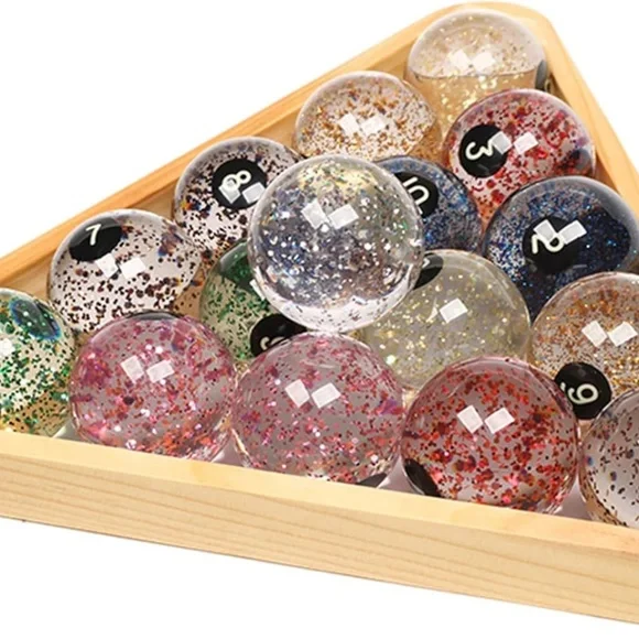 Ambassador Sparkling Crystal Billiard Pool Ball Set for Pool Table ...