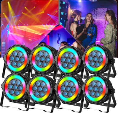 10pcs 200W PAR Can Stage Lighting RGBW 7LED DMX DJ Disco Wash Party ...