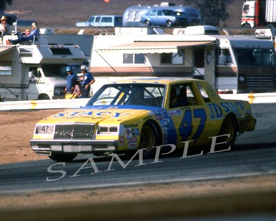RON BOUCHARD #47 J.D. STACY 1981 AT RIVERSIDE ON TRACK 8X10 GLOSSY ...