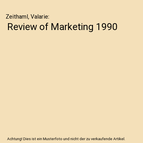 Review of Marketing 1990, Zeithaml, Valarie | eBay.de