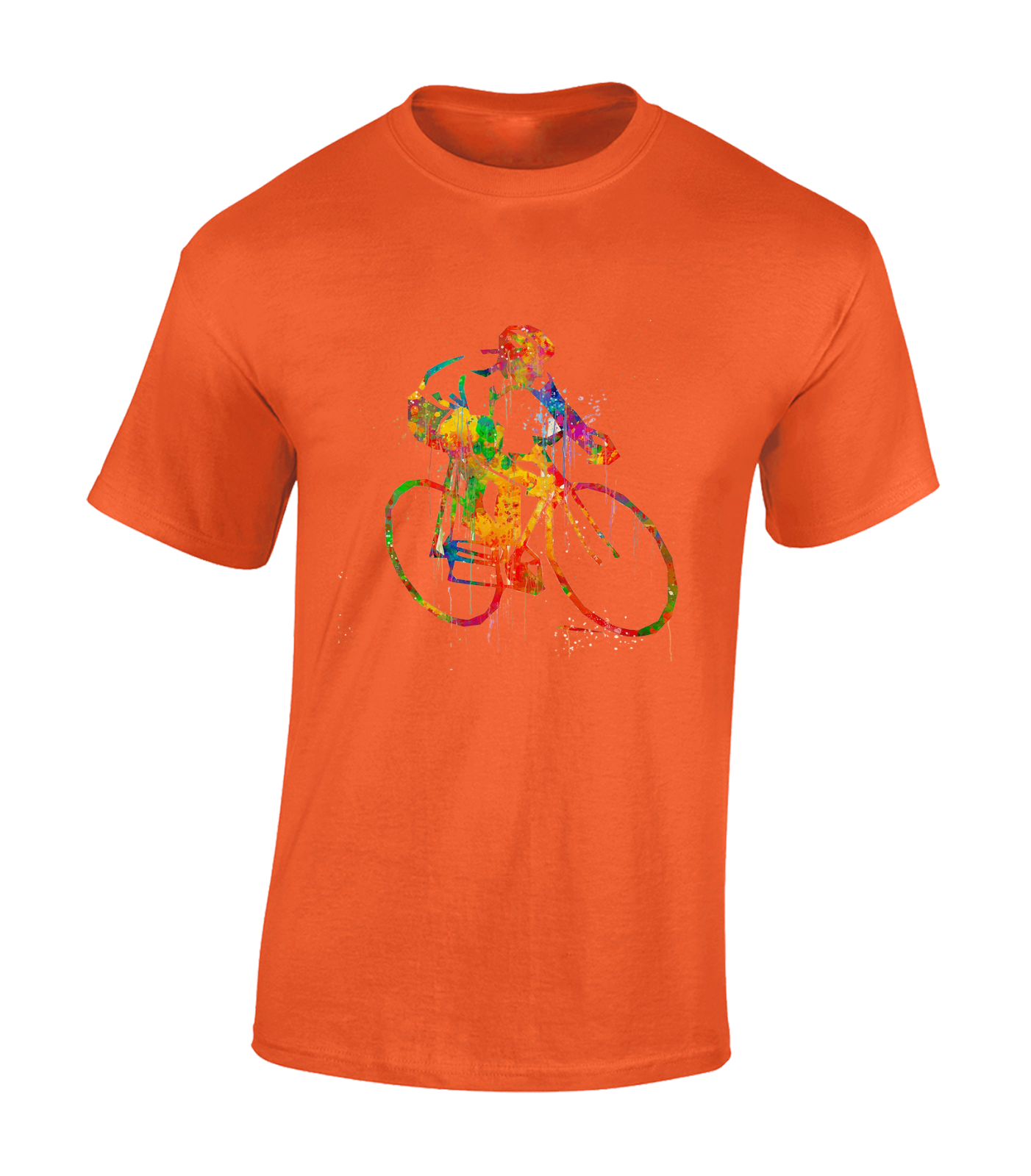 WATERCOLOUR CYCLING MENS T SHIRT CYCLIST BIKE BICYCLE GIFT PRESENT ...