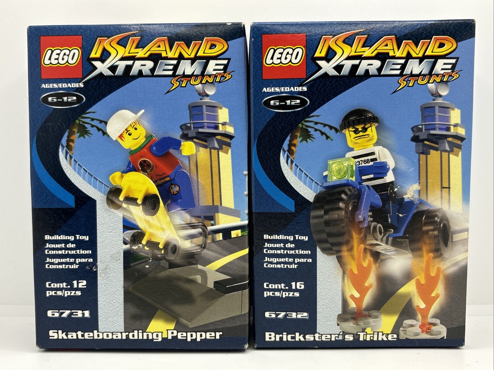 2002 LEGO Island Xtreme Stunts 6731 Skateboarding Pepper & 6732 ...