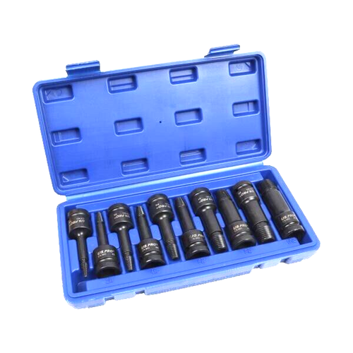 US PRO Impact Screw Stud Bolt Extractor Set 10pc 7567 LH Spiral Socket ...