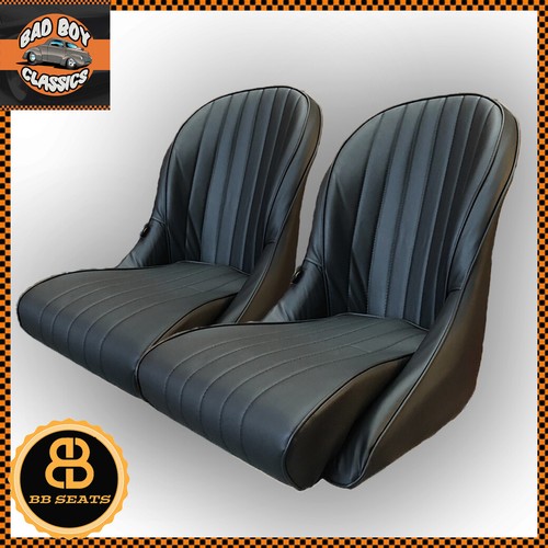 Pair BB Vintage Classic Retro Car Bucket Seats Rounded Back Ideal For ...