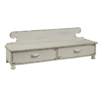 PRIMITIVE DISTRESSED WOOD COUNTER SHELF IN WHITE BY PARK DESIGNS | eBay