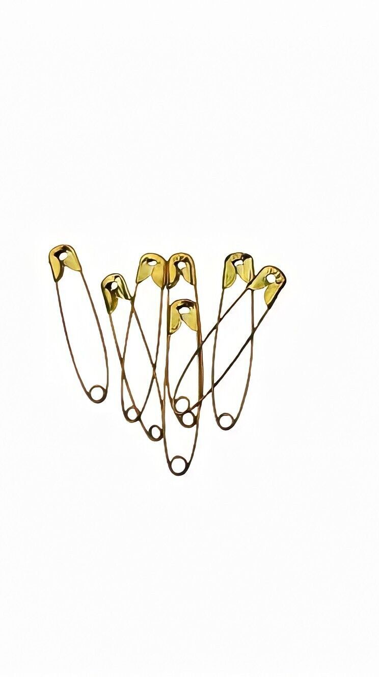 12 PCS GOLDEN POLISH SAFETY PIN / SAREE / SARI PIN FOR ART & CRAFT ...
