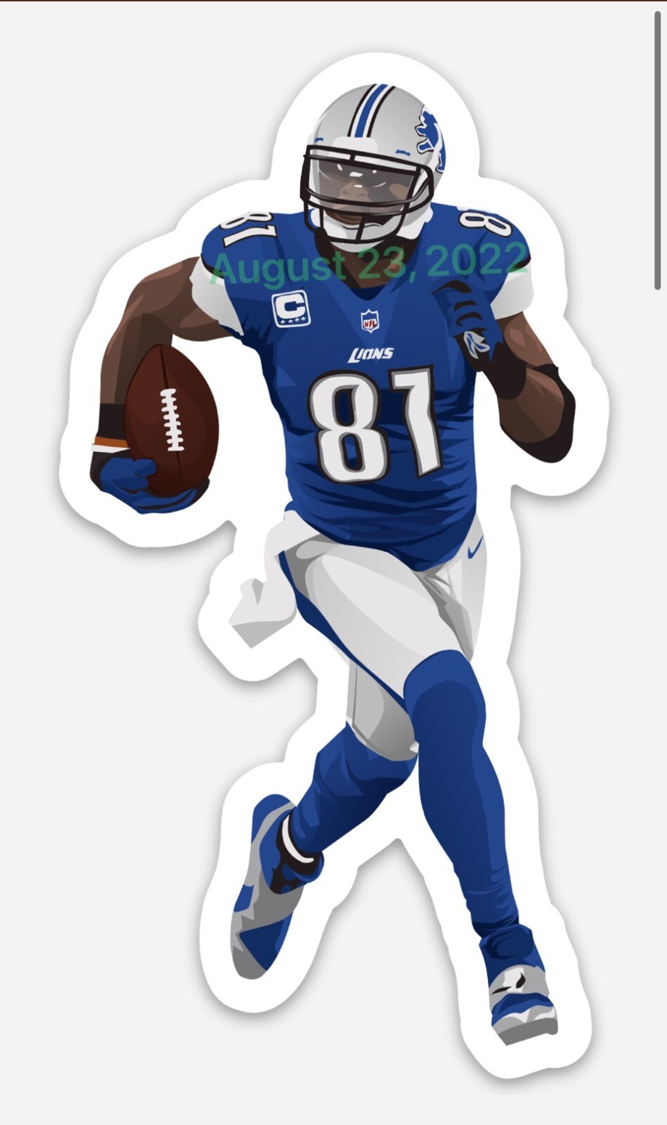 Calvin Johnson #81 MAGNET - Detroit Lions Hardhat Man Cave NFL Vector ...