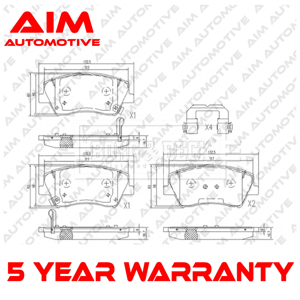 Brake Pads Set Front Aim Fits Hyundai Ioniq 2016- 1.6 Electric ...
