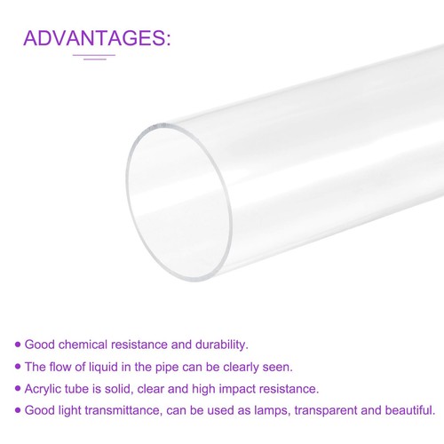 56mm x 60mm 12" Clear Acrylic Pipe Rigid Plastic Tubing for Plumbing | eBay