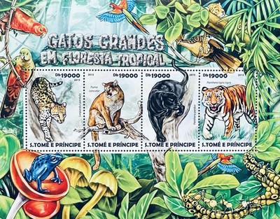 ST THOMAS AND PRINCE ISLANDS BIG CATS STAMPS 2015 MNH WILDCAT TIGER ...