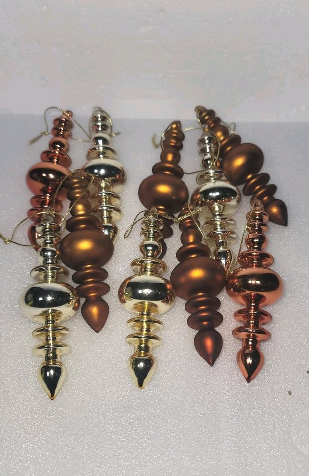 Lot Of 10 Rare Vintage Christmas Finials Ornaments In Various Colors In ...