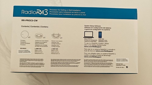 Lutron RR-PROC3-CW RadioRa3 Processor includes ceiling mount accessory ...