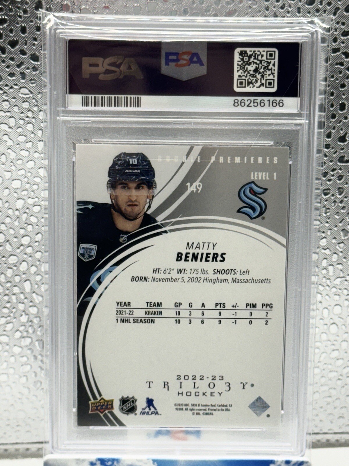 2022-23 Upper Deck Trilogy - Rookie Premieres #149 Matty Beniers /999 ...