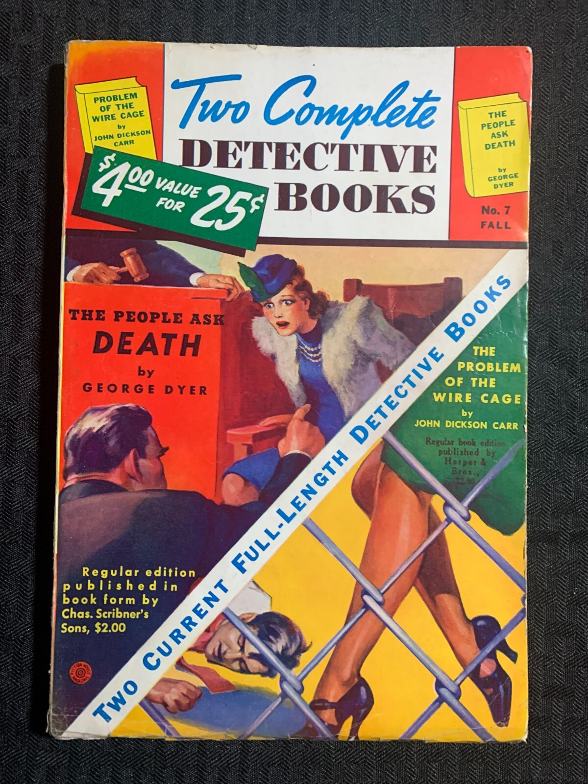 1940 Fall TWO COMPLETE DETECTIVE BOOKS Pulp Magazine #7 VG+ 4.5 The ...