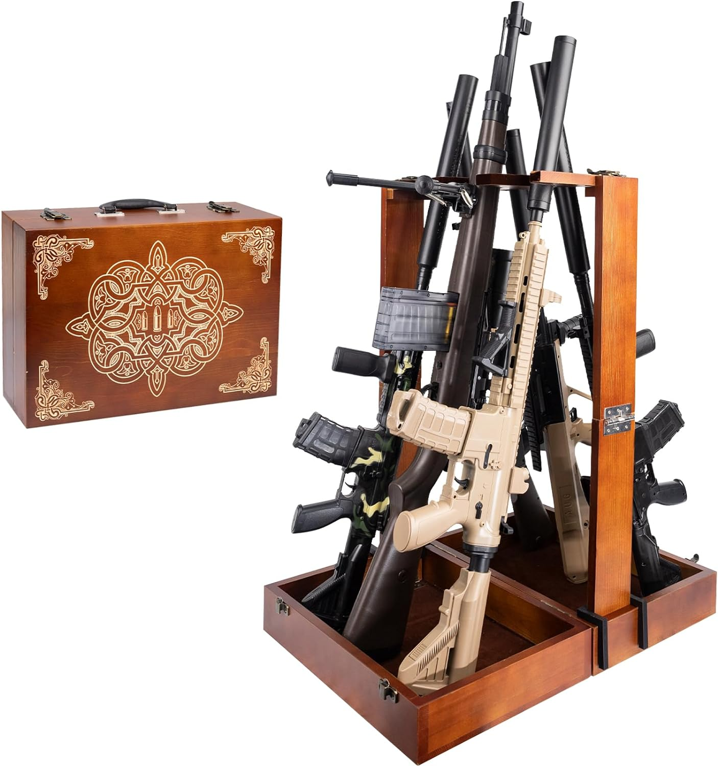 Folding Gun Rack Rifle Shotgun Portable Floor Gun Rack Hold 6 Guns Free ...